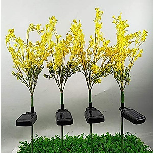 Solar LED Artificial Flower, EONANT Outdoor Waterproof Courtyard Garden Decorative lamp, Solar Lawn Floor lamp (2pcs) (Canola Flowers)