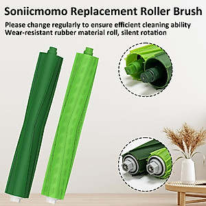 7 Pack Replacement Parts for iRobot Roomba i3 i3+ i4 i6 i6+ i7 i7+ i8 i8+/Plus E5 E6 E7 I,E &J Series Vacuum Cleaner, 1 Set Multi-Surface Rubber Brushes, 3 HEPA Filters, 3 Edge-Sweeping Brushes