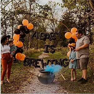 A Baby is Brewing Halloween Baby Shower Balloons Decorations A Baby is Brewing Balloon Garland and Halloween Witch Ghost Foil Balloons for Halloween Baby Shower Birthday Party Supplies