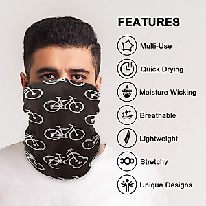 UWSG Neck Gaiter, Magic Scarf, Balaclava Bicycles 3D Print Magic Headband Scarf Sports Headwear Headwrap Tube Mask Multifunction Bandanas Men Women