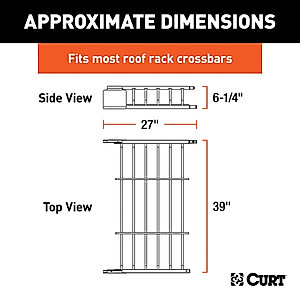 CURT 18117 21 x 37-Inch Roof Rack Extension for CURT Rooftop Cargo Carrier 18115