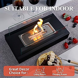 Tabletop Fire Pit for Halloween Christmas Decor, Outdoor Table Top Firepit Indoor Tabletop Fireplace for Patio Balcony Living Room Table Decoration Family Holiday Party Gathering Friday Night Dinner