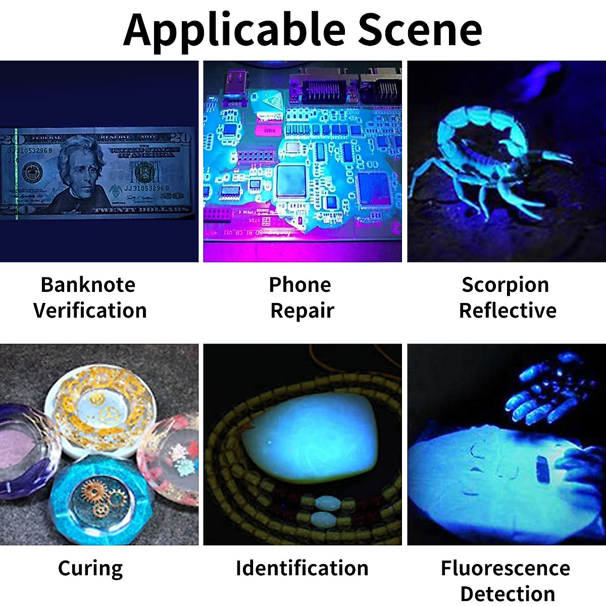 GOWENIC LED UV Lamp, USB Portable UV Glue Curing Lamp Gooseneck Ultraviolet Light with Clip for Gel Nail, Repairing Phones,Fluorescent Agent Detection,Fluorescent Banknote,Blacklight Party