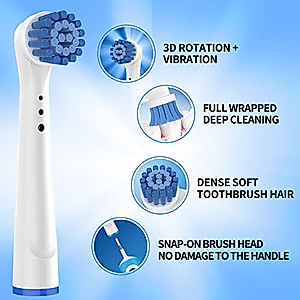 Sensitive Gum Care Electric Toothbrush Oral B Replacement Brush Heads, Toothbrush Heads Replacement Soft Bristle Brush Heads Compatible with Oral B, 8 Toothbrush Heads with 4 Oral b Brush Heads Cover