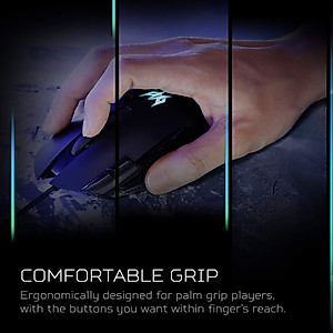 Acer Predator Cestus 315 Gaming Mouse with PixArt Sensor, Adjustable DPI & 8 Buttons Including Burst Fire