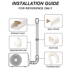 BEWAVE 3" 10 Ft AC Line Cover Kit, Decorative PVC Tubing Cover Kit for Mini Split Air Conditioners and Heat Pumps