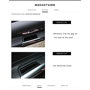 Door Side Storage Box Interior Accessories for Ford Mustang 2015-2024