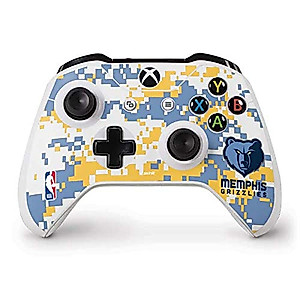 Skinit Decal Gaming Skin Compatible with Xbox One S Controller - Officially Licensed NBA Memphis Grizzlies Digi Camo Design