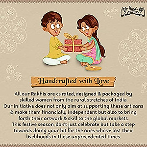 Aheli Indian Traditional Handmade Elegant Kundan & Crystal Stone Rakhi for Brother Men