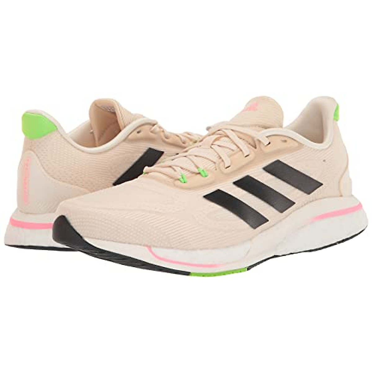 adidas Women's Supernova + Running Shoe, Ecru Tint/Carbon/Beam Pink, 9