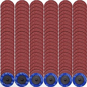150 Pcs Sanding Discs Set, Die Grinder Accessories Sanding Disc 2 Inch, 36 Grit 60 Grit 80 Grit Roll Lock Discs for Die Grinder Surface Prep Strip Grind Polish Burr Remove