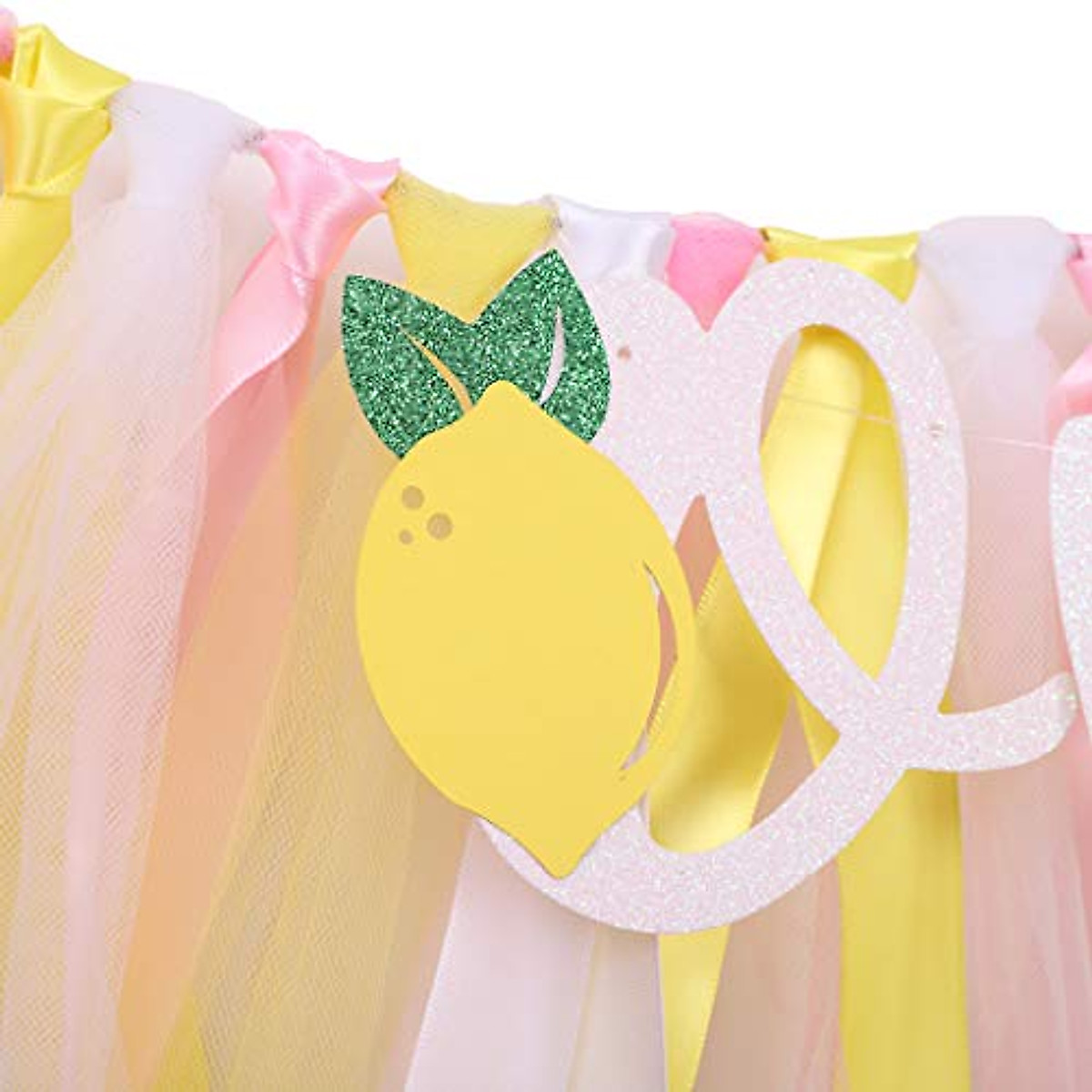 One Person in The Lemon Banner- 1st Birthday High Chair Banner, Smashed Cake, Photo Background Props, Piece Skirt (Lemon Banner)