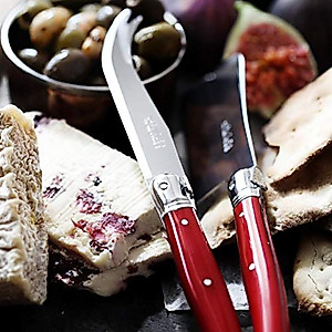 Laguiole Andre Verdier Debutant 24 Piece Flatware Set, Steak Knives, Forks, Soup Spoons, Teaspoons, Ivory Color, Made In France