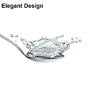 Wenkoni Soup Spoons, 4-Piece Large Round Spoons,7.8 inch SUS 304 Stainless Steel Bouillion spoons