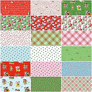 Riley Blake Designs Lindsay Wilkes Christmas Joys Rolie Polie 40 2.5-inch Strips Jelly Roll Riley Blake RP-12250-40, Assorted