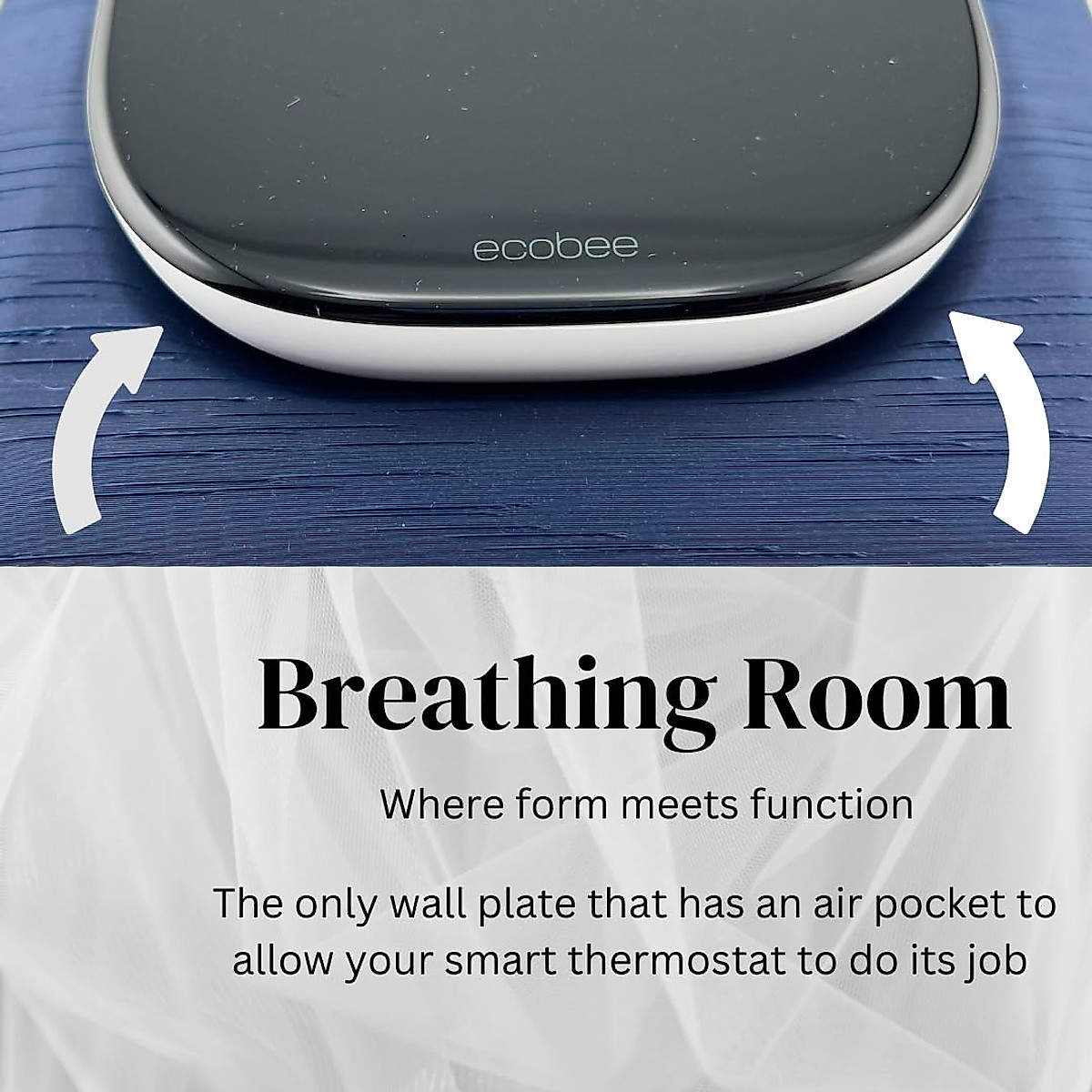 Blue Shimmer Square Wall Plate for Ecobee Smart Thermostat Enhanced and Premium Cover Trim Backplate