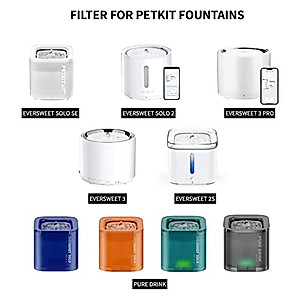 PETKIT Filter Units 2.0 for EVERSWEET 2/2S, EVERSWEET 3 and CYBERTIAL PUREDRINK Water Fountain, Replacement Filters (5 Pcs)