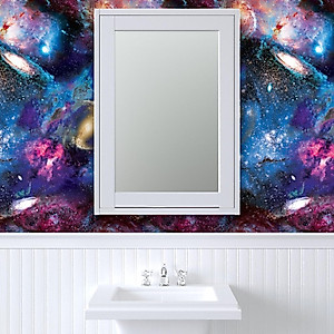 Peel & Stick Wallpaper Swatch - Galactic Dreams Galaxy Outer Space Nebula Night Sky Stars Science Cosmos Custom Removable Wallpaper by Spoonflower