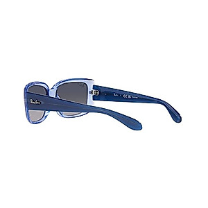 Ray-Ban Women's RB4389 Square Sunglasses, Transparent Light Violet/Blue Gradient Polarized, 55 mm