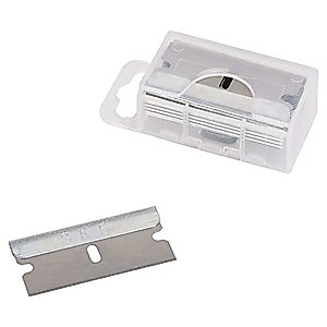Edward Tools Utility Razor Blades 10 Pack with Dispenser - SK5 Alloy Steel Single Edge Razor Blade Refills for Standard Box Cutter and other Razor Blade Knives - Precison Blades