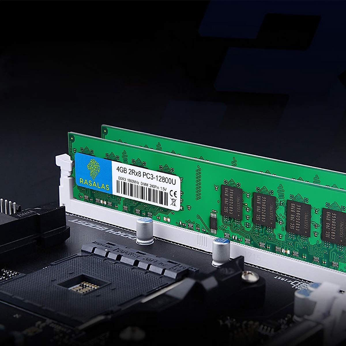 4GB DDR3 1600 MHz PC3-12800 CL11 Desktop Memory DIMM PC3-12800U Rasalas DDR3 4GB 2Rx8 Udimm 1.5V Dual Rank RAM 240-PIN for AMD Intel System Desktop Computer