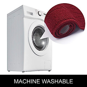 COSY HOMEER 48x20 Inch/30X20 Inch Kitchen Rug Mats Made of 100% Polypropylene 2 Pieces Soft Kitchen Mat Specialized in Anti Slippery and Machine Washable,red