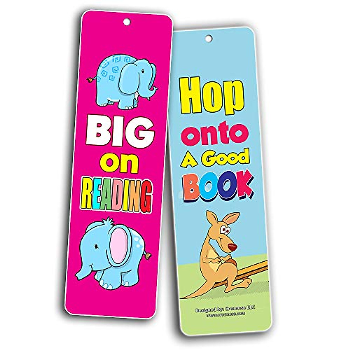 Creanoso Young Readers Animal Roarsome Reading Bookmarks for Kids (30-Pack) – Reading Encouraging Words Bookmarkers Bulk Set – Premium Quality Book Clippers Boys, Girls