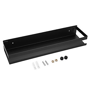 OwnMy Bathroom Shower Shelf Stainless Steel Bath Kitchen Basket Shower Caddy Rack, Rustproof Metal Bathroom Storage Floating Shelves Wall Mounted Shower Corner Rectangular Shelf - 16 Inch Black