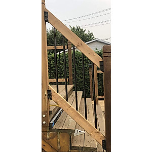 Fence & Deck Rite stair railing hangers, fits standard 2X 4 railings (actual 1 ½” x 3 ½”) Reinforced black polypropylene. 4 sets (8 pcs)