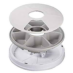 ZZK Pet Intelligent Automatic Feeder Partially Controlled Digital Timer Detachable Dog Cat Non-Slip 6 Dinner Plate with Recorder Dry and Wet Food