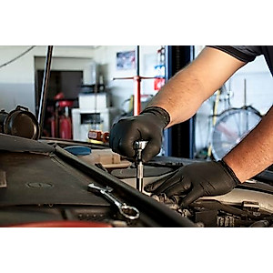 MICROFLEX Midknight Touch 93-732 Disposable Nitrile Exam Gloves for Auto, Tattoo, Dentistry, Catering, 4.3 mil - Medium, Black (Case of 1000)