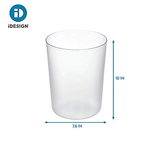 iDesign Finn BPA-Free Plastic Round Waste Basket - 7.64" x 7.64" x 10", Clear