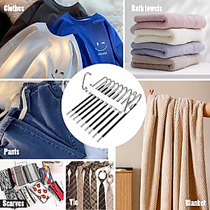 CERETIA 9 Layers Pants Hangers Space Saving - Non Slip Stainless Steel Multifunctional Pants Rack, Clothes Closet Storage Organizer for Pants Jeans Trousers Scarf Hanger
