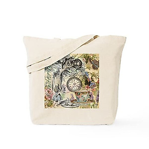 CafePress Cheshire Cat Alice In Wonderland Tote Bag Natural Canvas Tote Bag, Reusable Shopping Bag