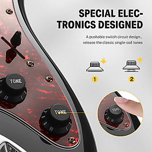 Donner 39 Inch Electric Guitar, Designer Series DST-200 Stylish Solid Body Electric Guitar for Beginner Intermediate & Pro Players, Single Coil Split System, Bonus Bag, Cable, Strap