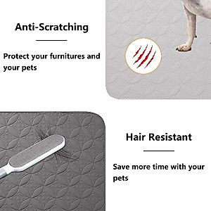 Tuffeel Waterproof Dog Blanket, 82x82 inches Pet Couch Covers for Sofa, Bed Furniture Protector from Dogs Washable and Reversible-Lightgrey+Darkgrey