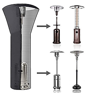 Lyfehack Patio Heater Weatherproof Cover, Heavy Duty for Standup Outdoor Heater Waterproof with Zipper Oxford Fabric (89'' H x 33" D x 19" B)