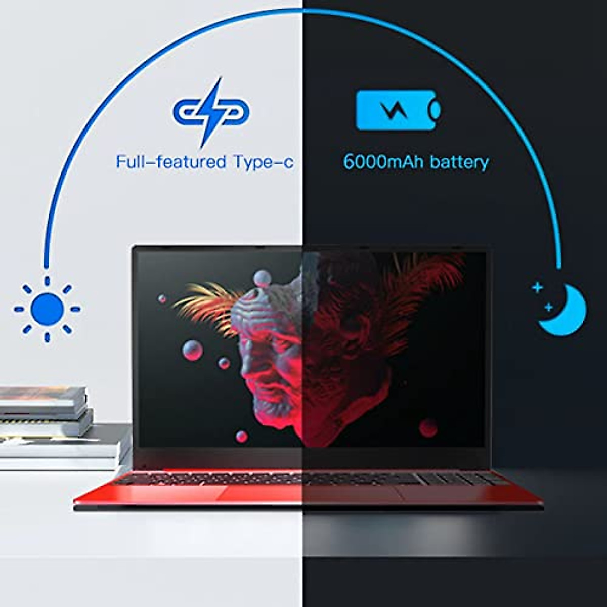 Laptop Builtin Speakers Portable HD Display Digital Touch Panel 128GB SSD for Office Home Travel