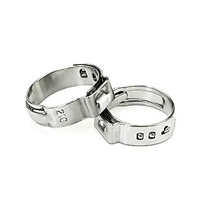 Sutemribor 304 Stainless Steel 7-21mm Single Ear Hose Clamps Assortment Kit, 128PCS