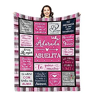 Solzien Abuela Gifts Blankets 50" X 60", Abuelita Gifts, Regalos para Abuela, Thoughtful Gifts for Grandma from Granddaughter, Grandmother Gift, Best Grandma Gifts for Birthday, Gifts for Grandmother