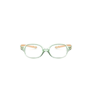 Ray-Ban Junior Kids' Ry1587 Oval Prescription Eyeglass Frames, Transparent Light Green/Demo Lens, 41 mm