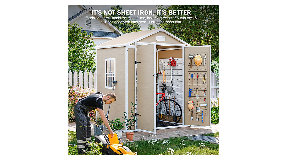CDCASA 6x3 FT Waterproof Outdoor Storage Shed with Floor and Window