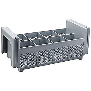 Cambro 8FBNH434151 8-Compartment Flatware Rack, Gray, 1/2 Size