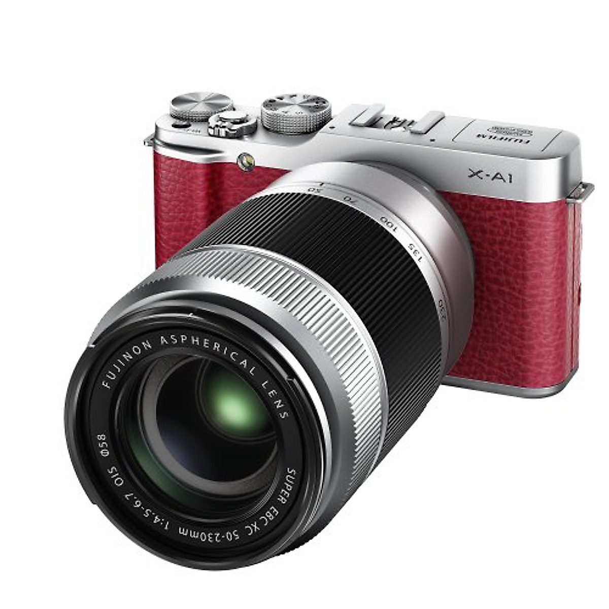 FUJIFILM-Less Digital Camera Mirror Single-Lens X-A1 Double Zoom Lens kit Red F X-A1R / 1650 / 50230KIT [International Version, No Warranty]