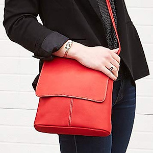 Le Donne Simple Flap Over Crossbody Bag, Tan