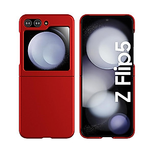 Cresee Case for Samsung Galaxy Z Flip 5 (2023) Thin Hard Matte Phone Case for Galaxy Z Flip5 - Red