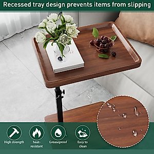 XNSDXV C Table End Table Adjustable Height, 360°Swivel TV Tray Table for Small Spaces, Couch Tables That Slide Under, C Shaped Side Tables Living Room and Bedroom for Sofa, Bed,Chair, Snack (Black)