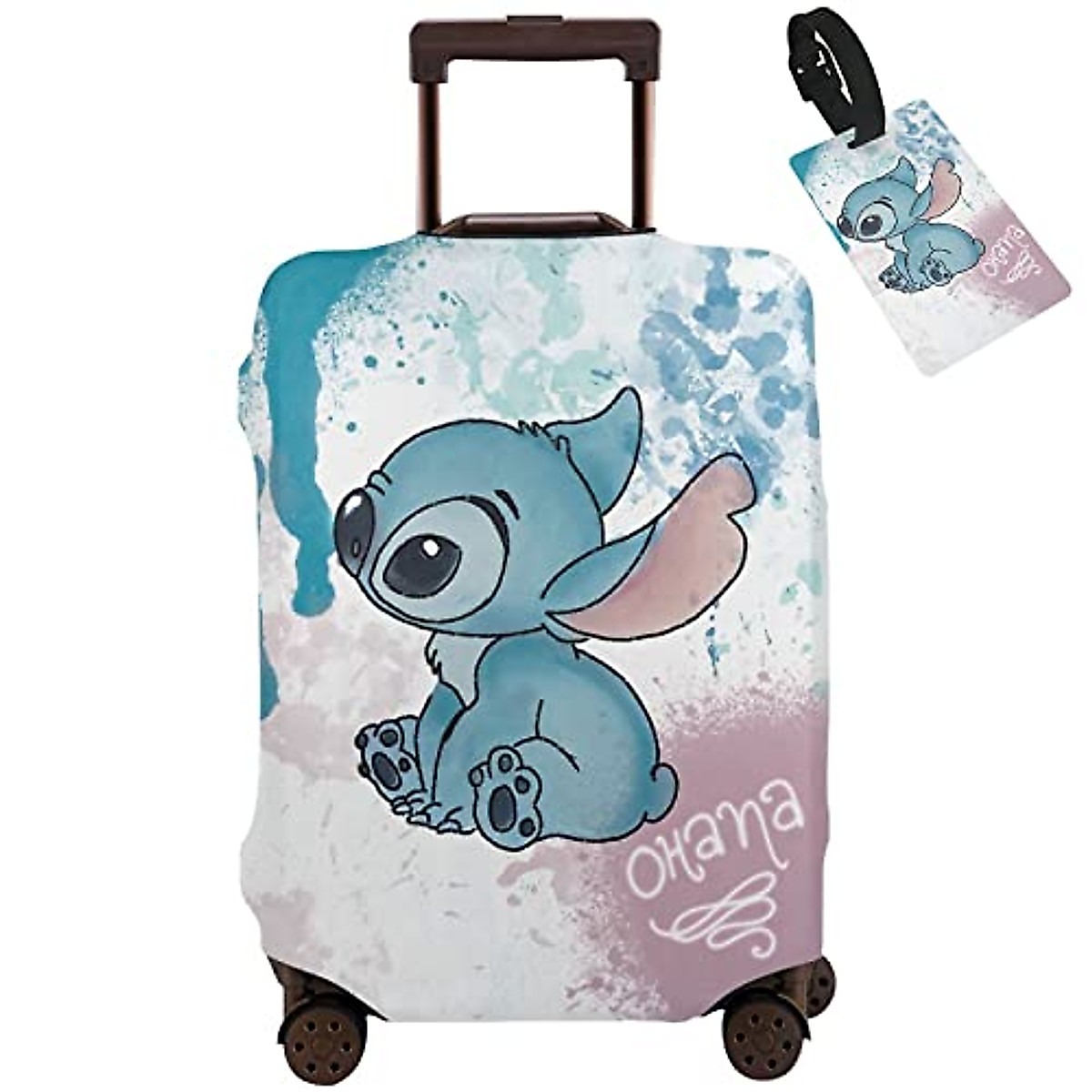 ISUNIET Travel Suitcase Protective Cover Trunk Case Washable Elastic Luggage Cover Fits 18"-32" Suitcase Protector Baggage With Concealed Zipper Gifts for Women Girls Cute 18 Medium