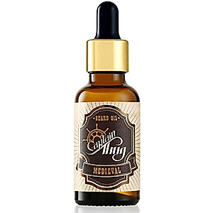 Captain Thug Medieval Beard Oil Conditioner – Ultra Premium Ayurveda – 9 Essential Oils – Softens, Smooths & Strengthens Beard Growth – Grooming Beard and Mustache Nourishment Treatment – 1 fl. oz.