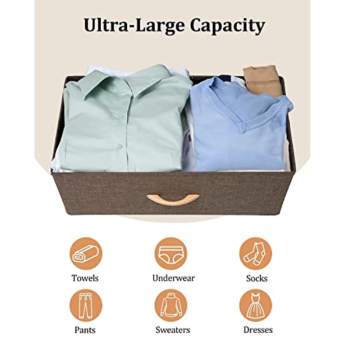 JOINHOM Dresser Storage Tower with 5 Drawers, Fabric Tall Dresser Drawer for Bedroom, Office, Entryway, Living Room and Closet - Sturdy Steel Frame, Easy Pull Bins & Wooden Top